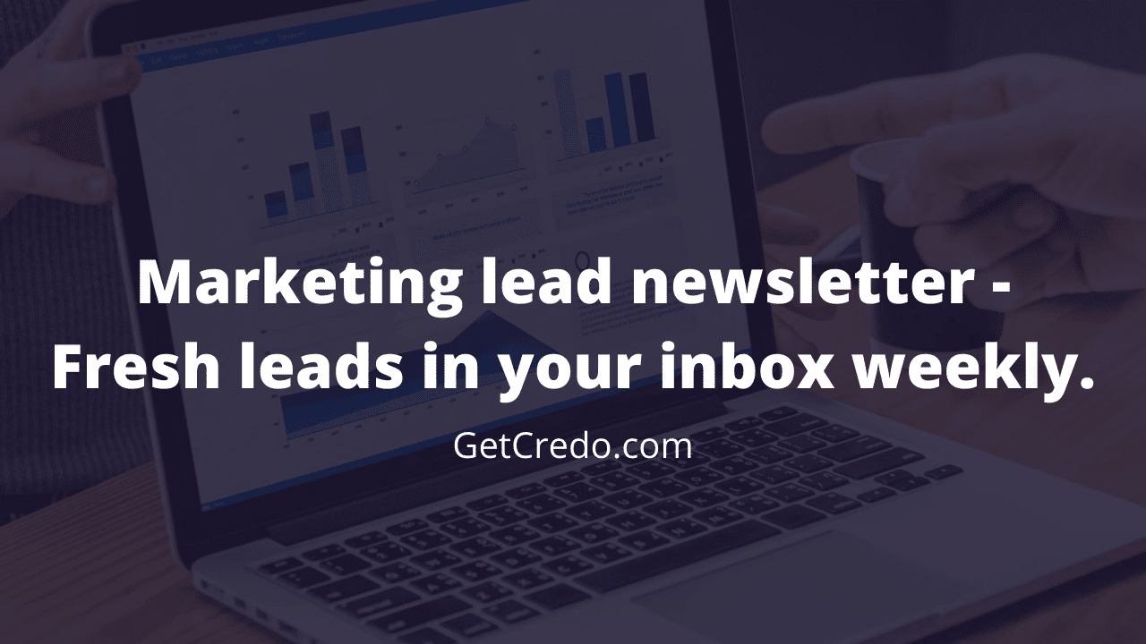 Marketing lead newsletter - new leads in your inbox each week.